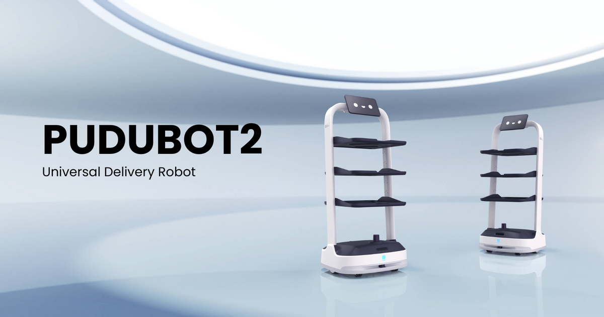 หุ่นยนต์เสิร์ฟอาหารและส่งของ รุ่น PuduBot2 (Delivery Robot)